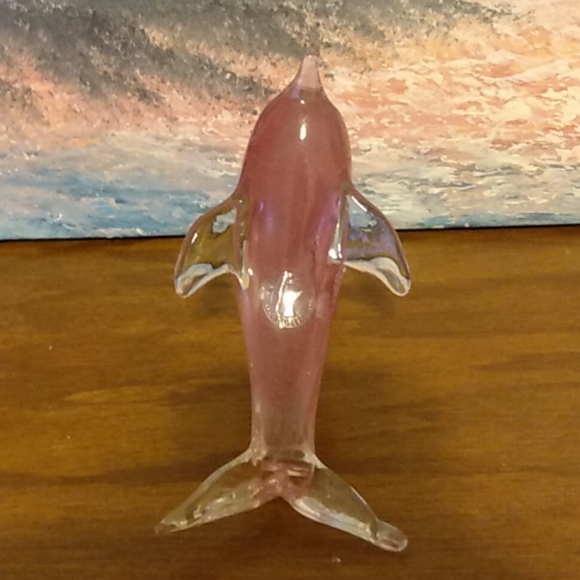 Accents | Pink Glass Dolphin Figurine | Poshmark